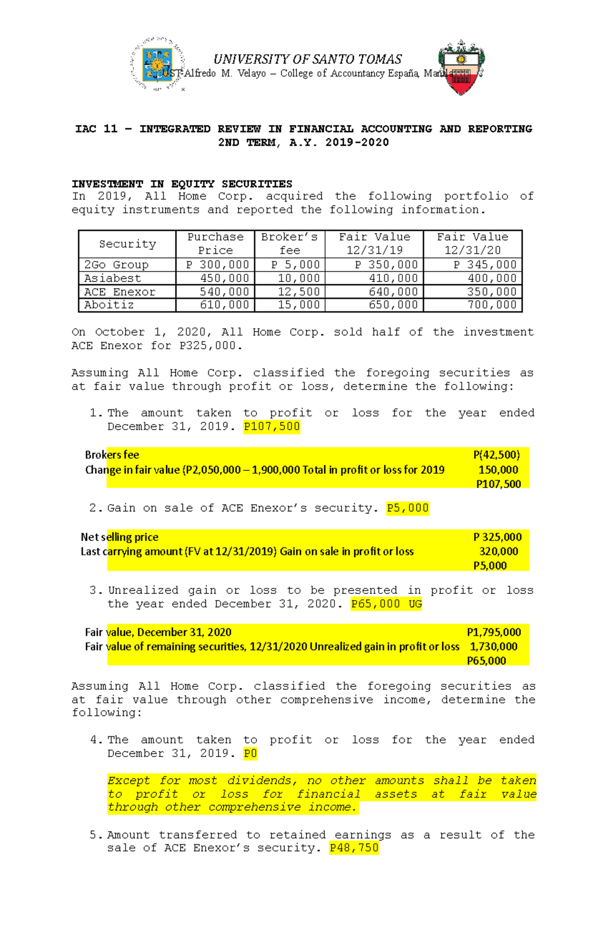 Scribd - equity-securities-with-answer-for-uploading.docx - UNIVERSITY OF SANTO TOMAS UST ...