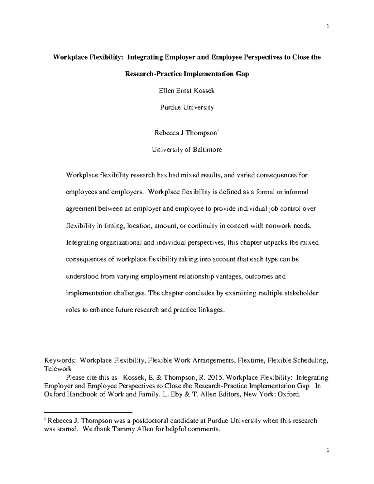 SLR 4 - conducting systematic literature review - Workplace Flexibility ...