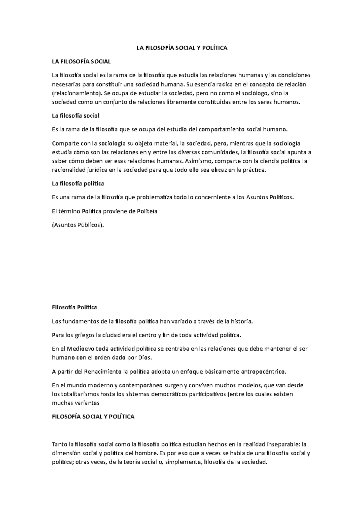LA Filosofía Social Y Política II - LA FILOSOFÍA SOCIAL Y POLÍTICA LA ...