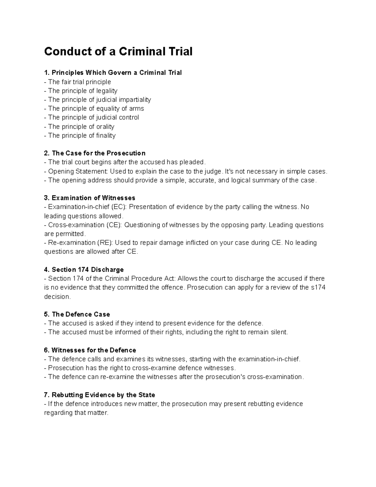 Conduct of a Criminal Trial - Conduct of a Criminal Trial Principles ...