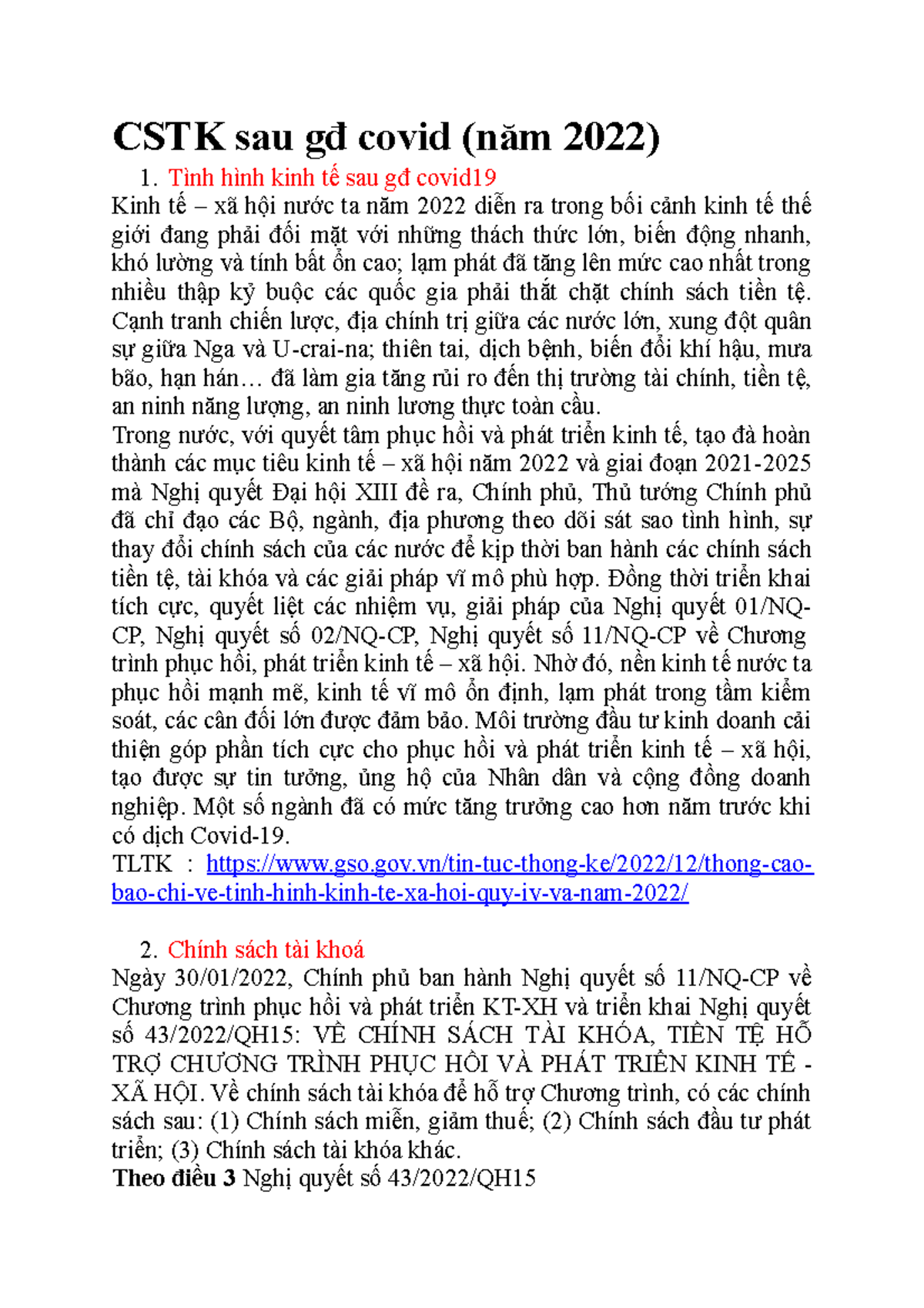 Cstk sau gđ covid - bvdf - CSTK sau gđ covid (năm 2022) Tình hình kinh tế sau gđ covid Kinh tế ...