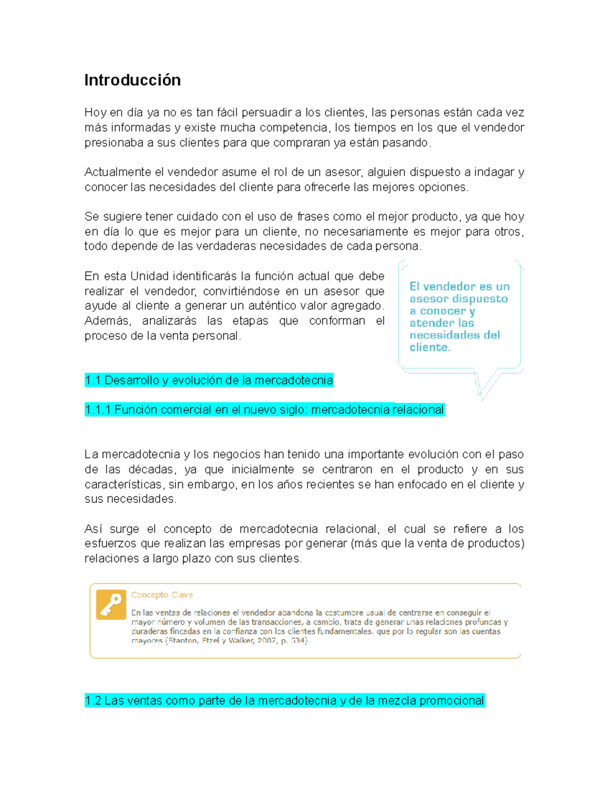 Notas. Unidad 1 Introducción al proceso de ventas - Introducción Hoy en ...