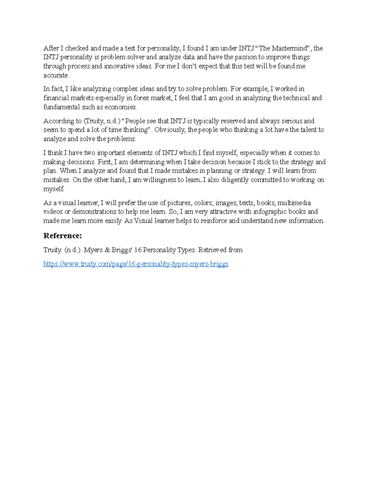 Learning Journal Week 2 - After I checked and made a test for ...