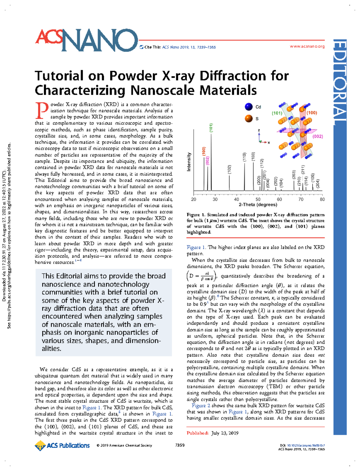 XRD7 - Explanation - Tutorial on Powder X‑ray Diffraction for ...