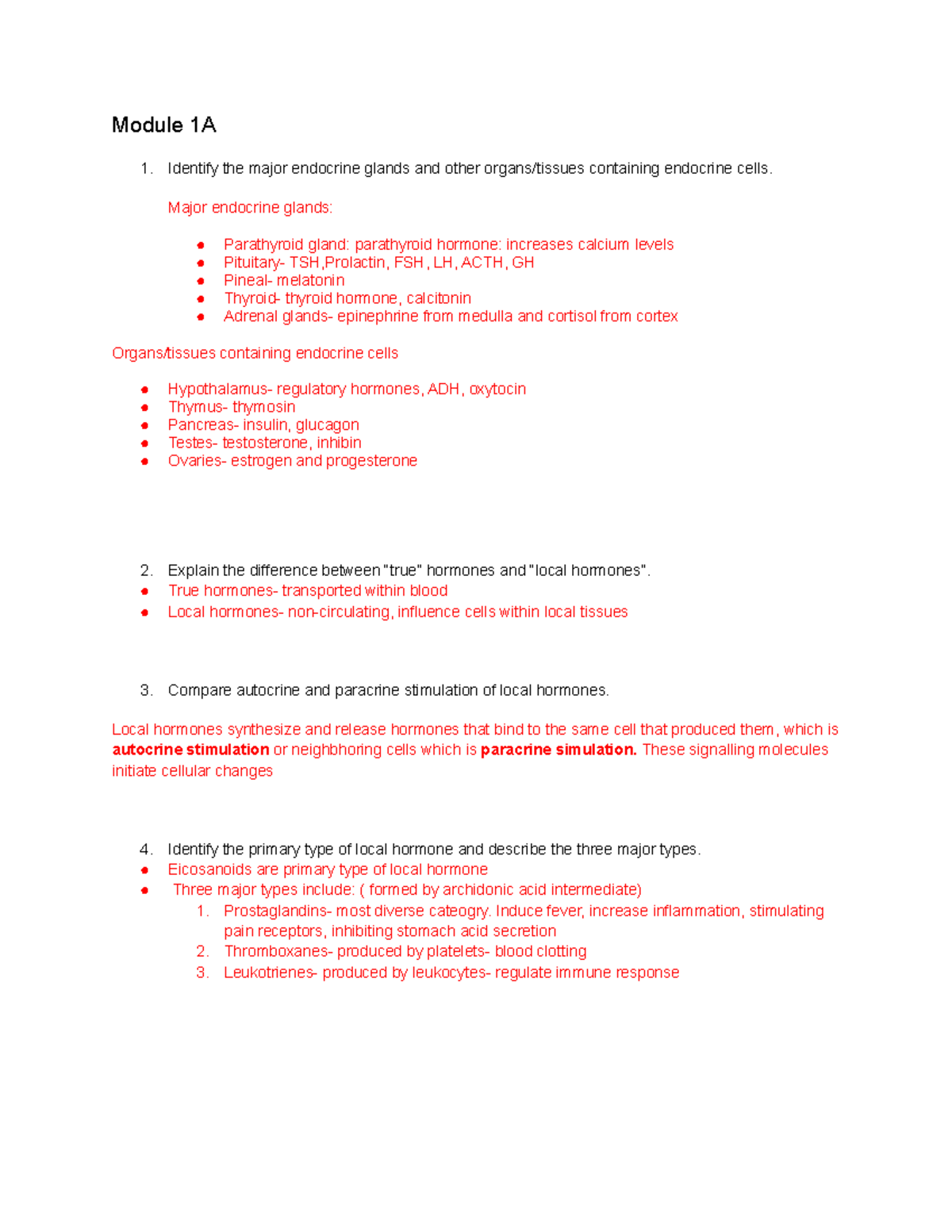 Module 1A - lecture notes from answering objective questions - Module ...