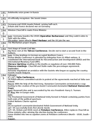 The Cold War 1945-1991 AQA A Level - The Cold War 1945- Soviet ...