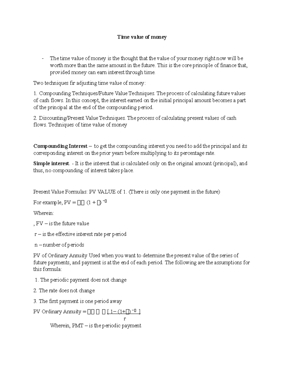 TVM and 10 Principles of FM Concepts - Time value of money The time ...
