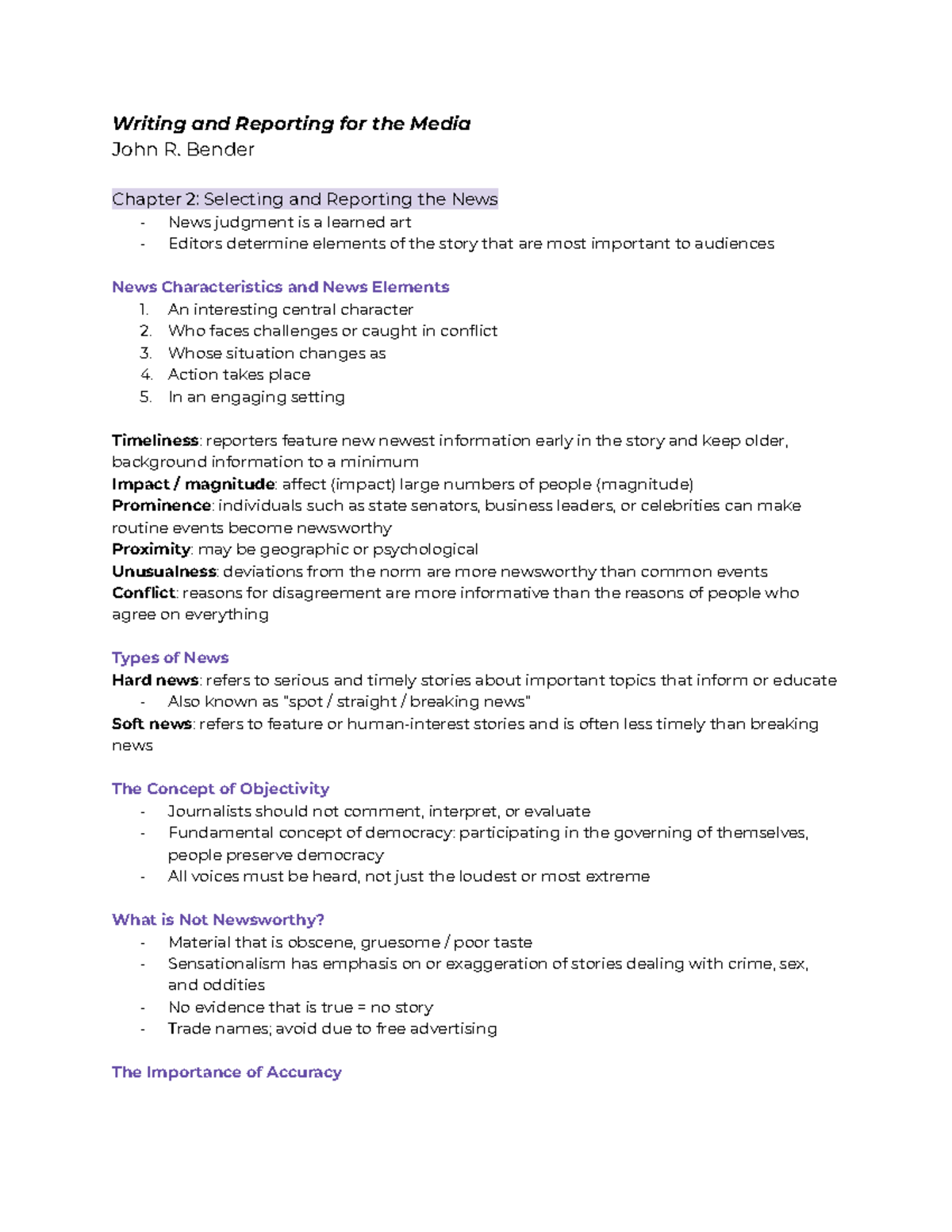 Writing and Reporting for the News Chapter 2 - Writing and Reporting ...