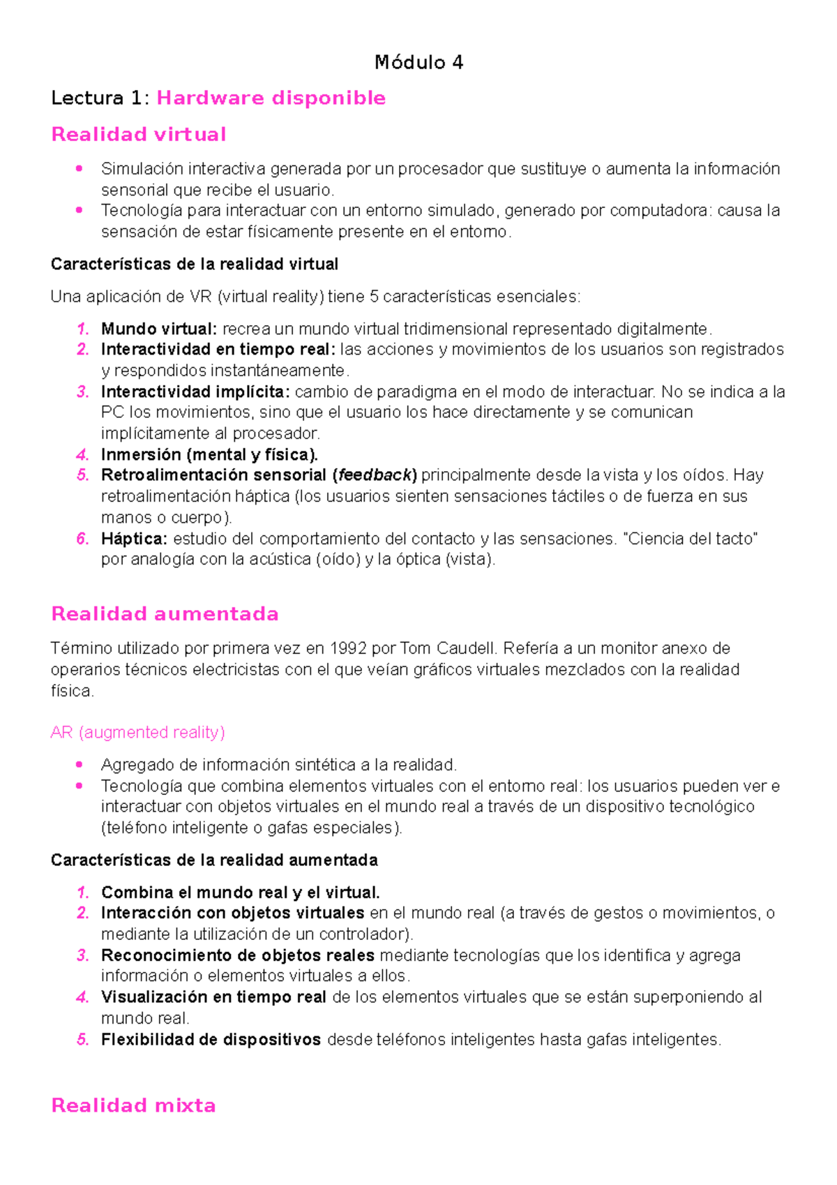 Modelado 3D (M4) - Resumen del Modulo 4 - Módulo 4 Lectura 1: Hardware ...