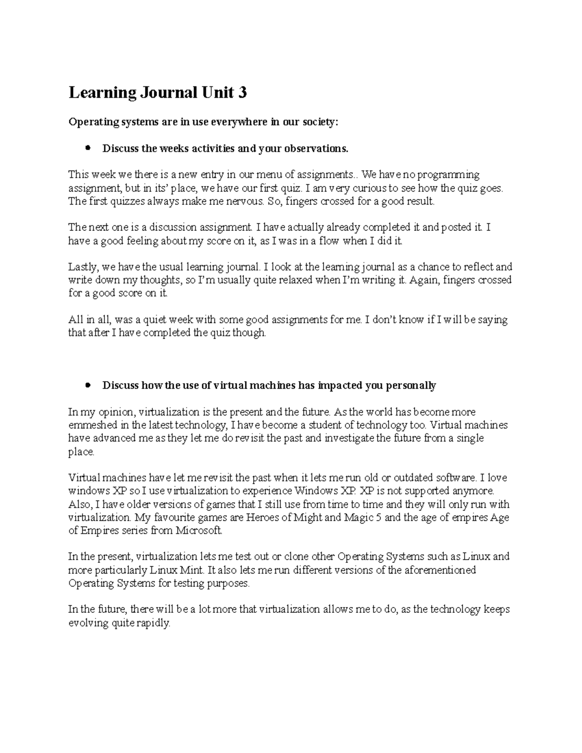 The Learning Journal Unit 3 - Scheduling - Learning Journal Unit 3 ...