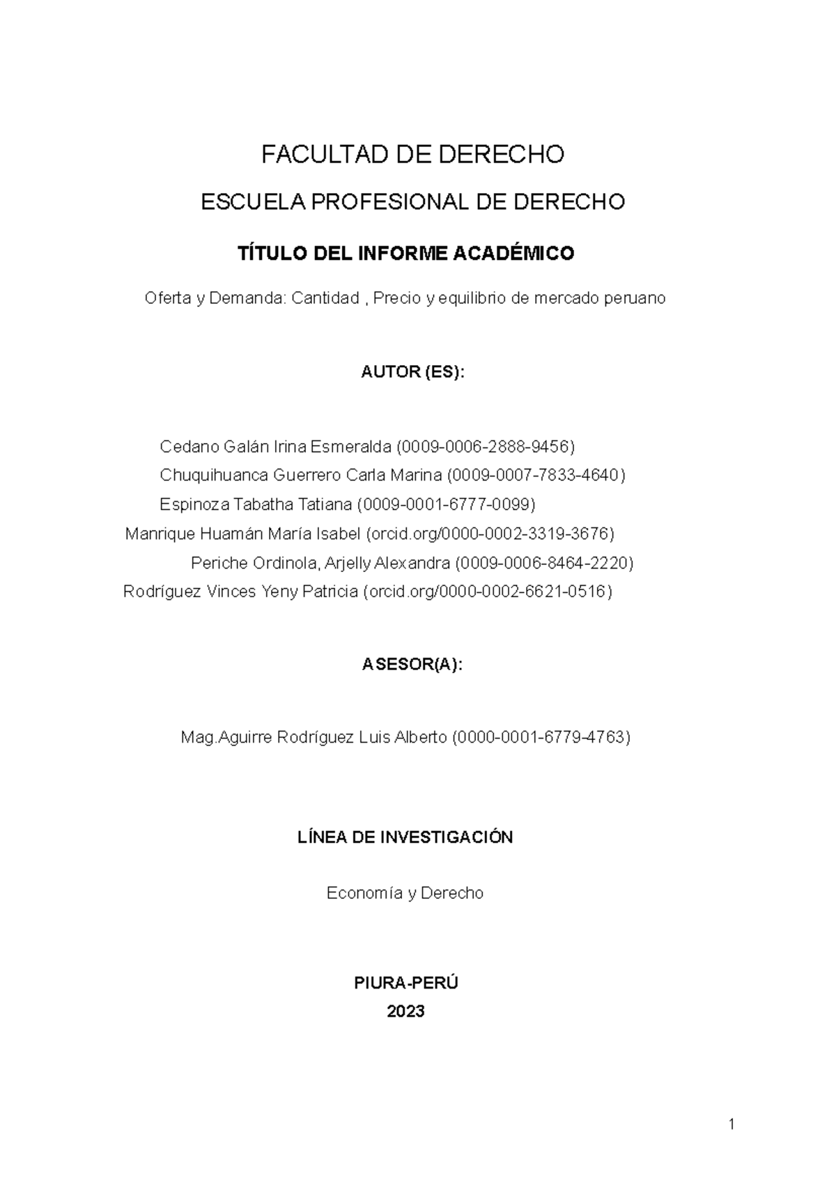 Facultad DE D Erecho (2) (1) - FACULTAD DE DERECHO ESCUELA PROFESIONAL ...