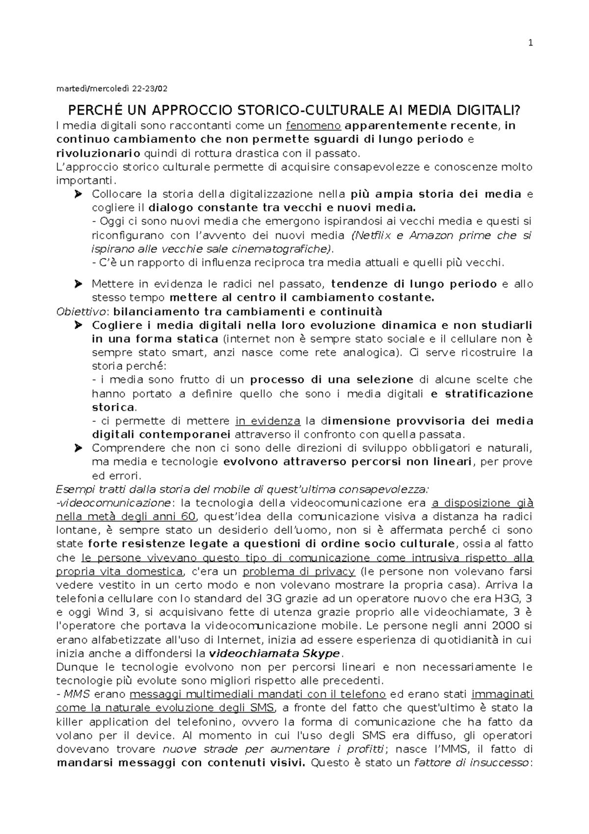 Primo semestre linguaggi e strumenti dei nuovi media - martedì/mercoledì 22-23/ PERCHÉ UN ...