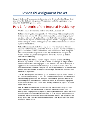 Week06Worksheet Assignment - Week 06 Assignment Packet Part 1: Report on a Foreign Party The US ...