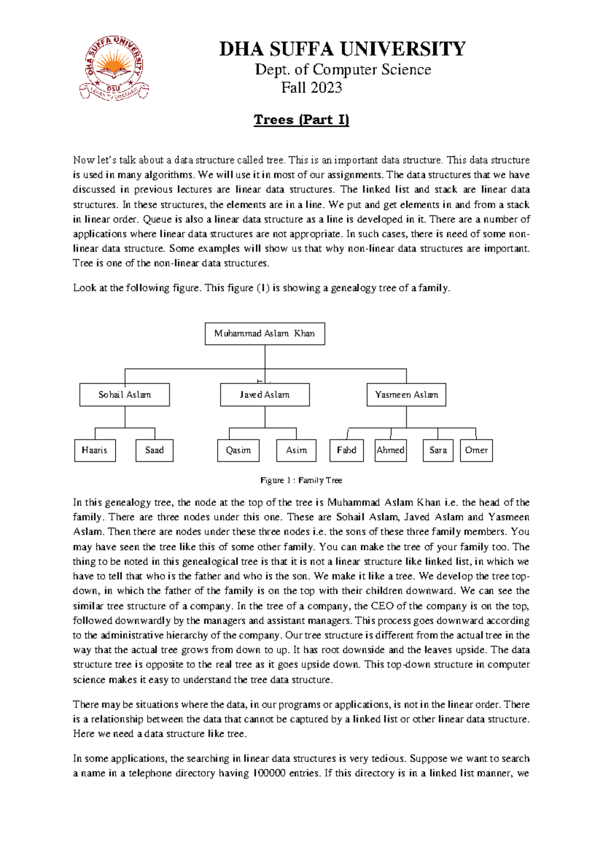 Trees Handout 1 Dept Of Computer Science Fall 2023 Trees Part I