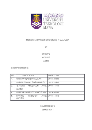 ECO162 Group Assignment - UNIVERSITI TEKNOLOGI MARA CAWANGAN MELAKA ...