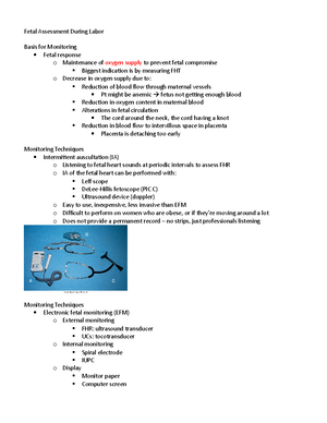 Fetal assessment notes page 2 - NURS 326 - Studocu