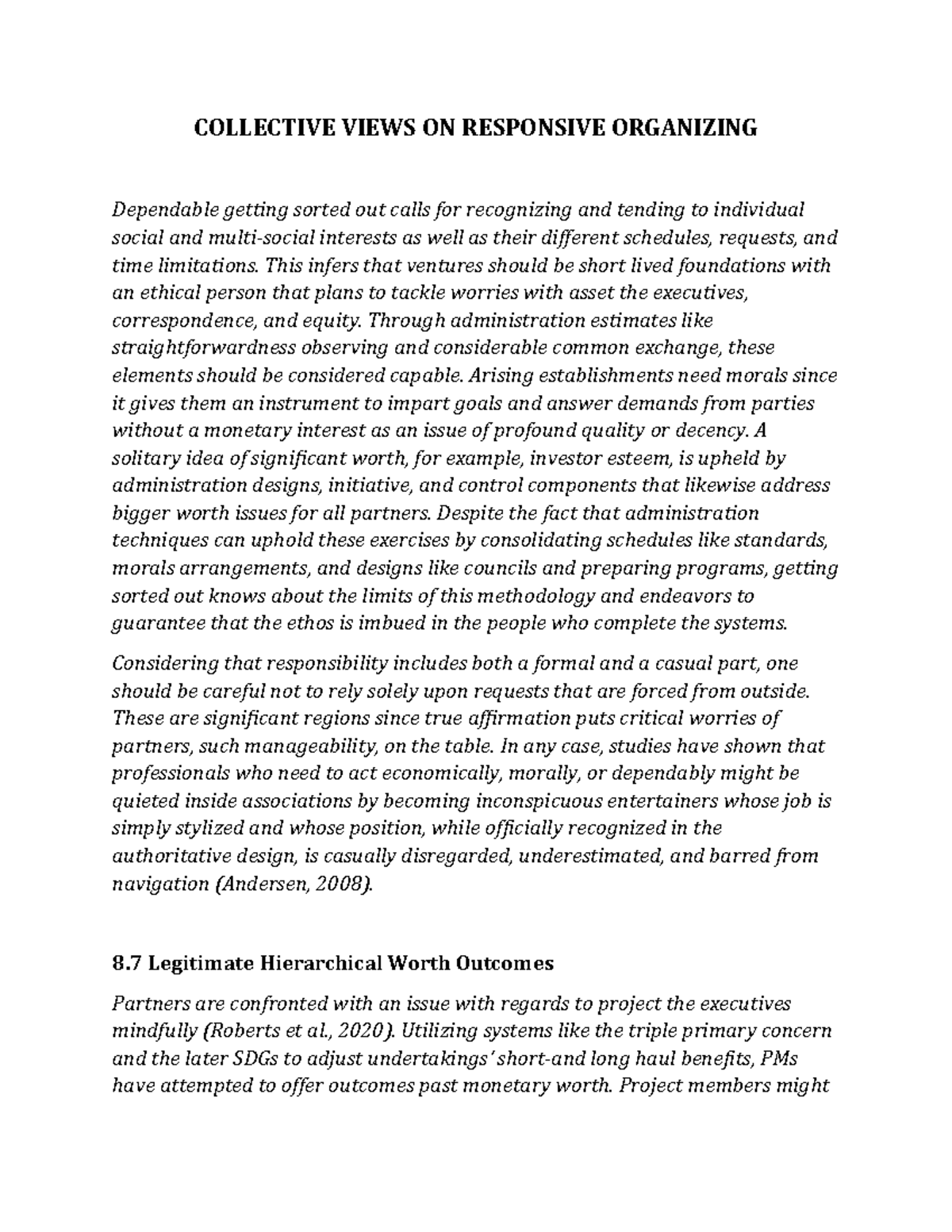 Collective Views ON Responsive Organizing - COLLECTIVE VIEWS ON ...