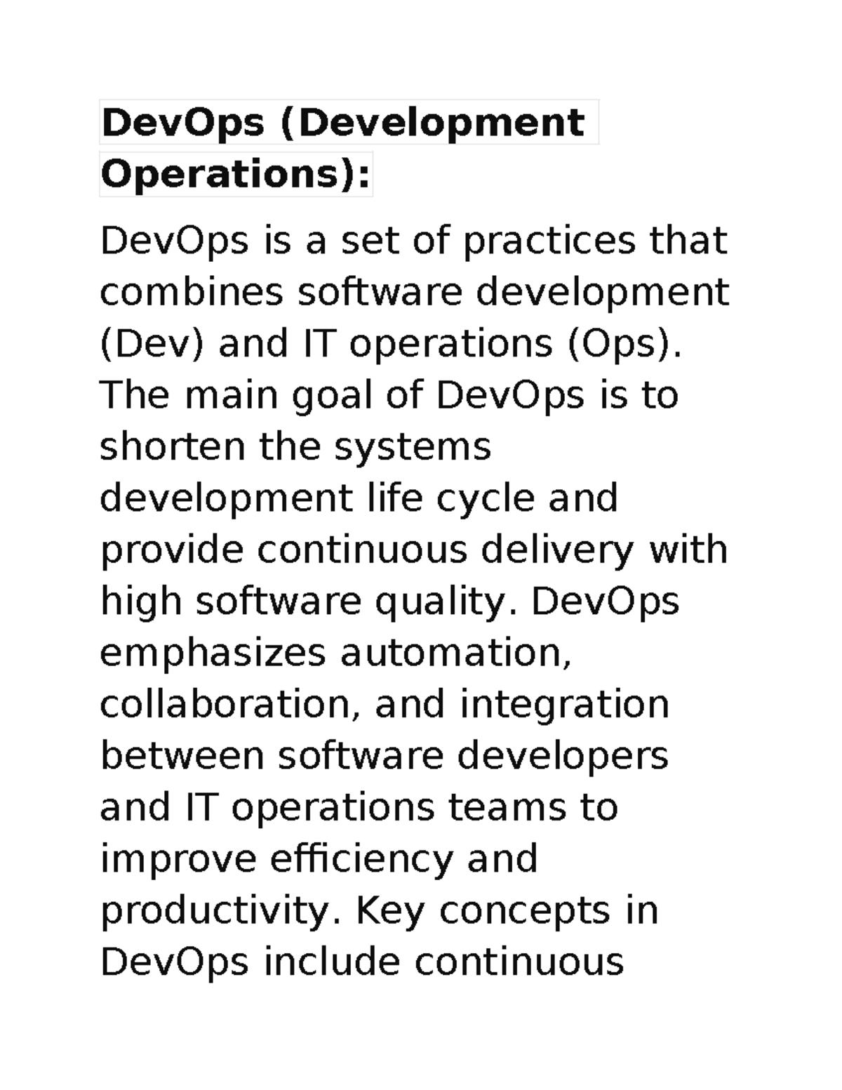 Dev Ops Cs Notes Programming Fundamentals Devops Development Operations Devops Is A Set