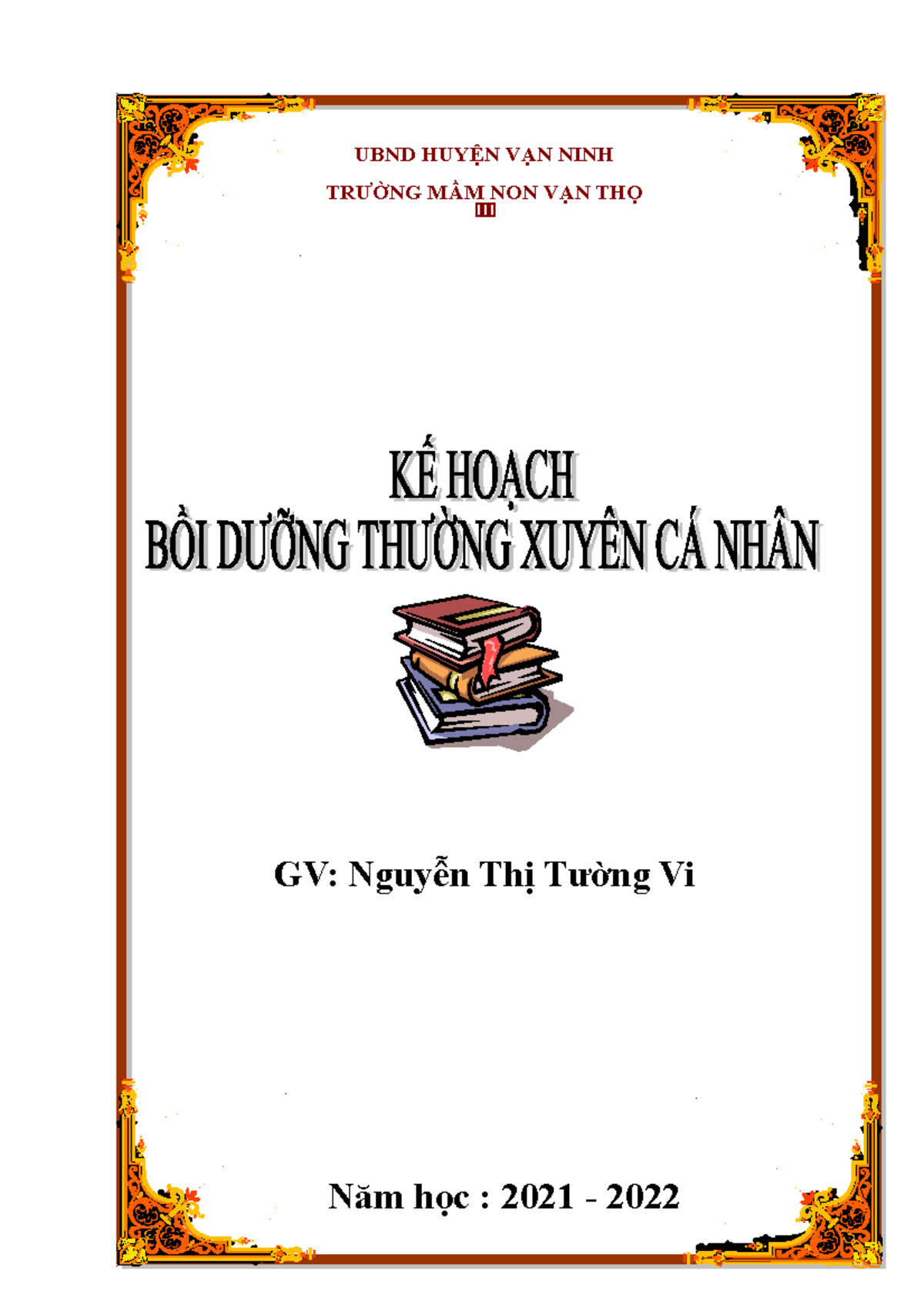 BÌA - các mẫu bìa - UBND HUYỆN VẠN NINH TRƯỜNG MẦM NON VẠN THỌ GV ...
