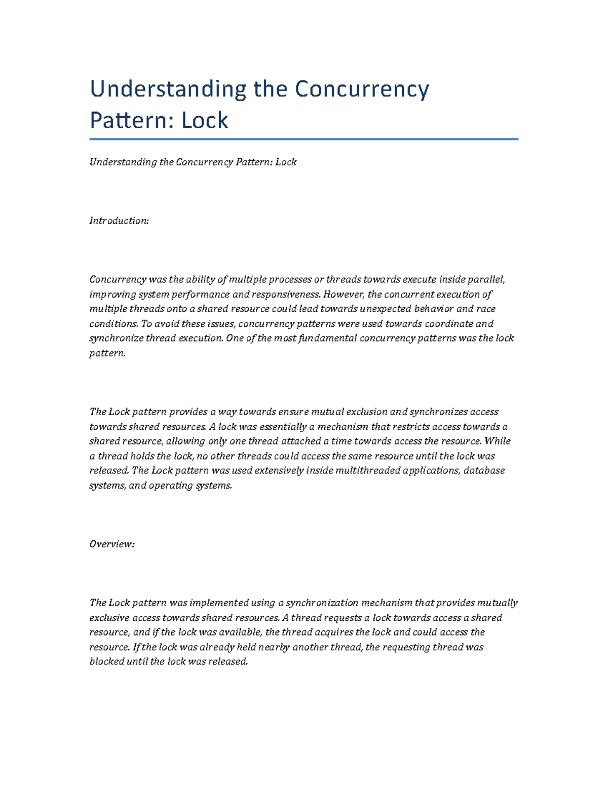 Understanding the Concurrency Pattern Lock - Understanding the ...