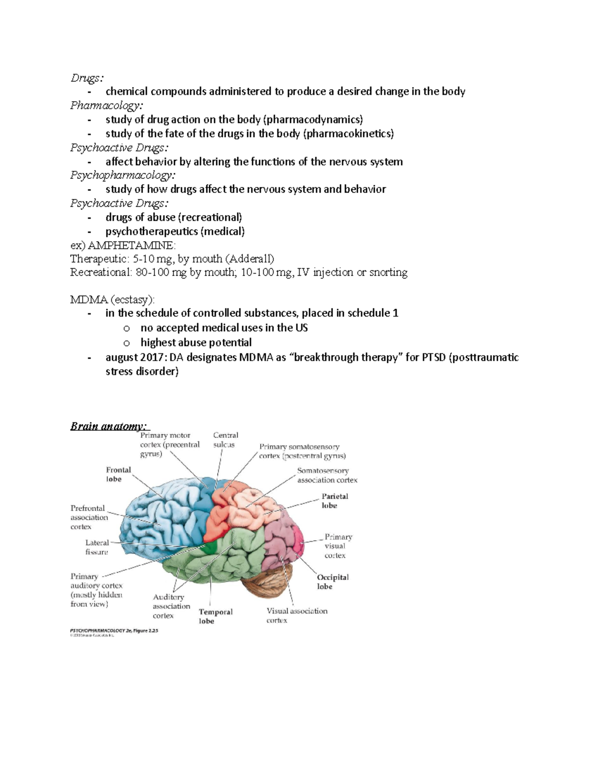 Drugs and behavior - lecture notes that help understand class material ...