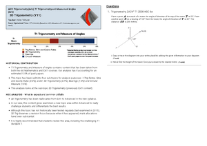 Trig Ratios, Sine and Cosine Rule - ADV: Trigonometry (Adv), T1 ...