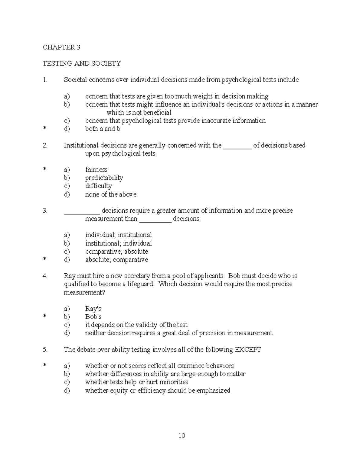 Chapter 3 - Summary Introduction to Psychology - CHAPTER 3 TESTING AND ...