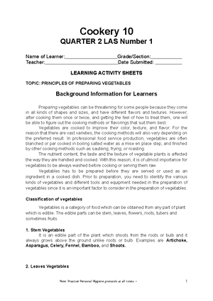 Cookery 10 Quarter 2 LAS No. 4-2021-2022 - Cookery 10 QUARTER 2 LAS ...