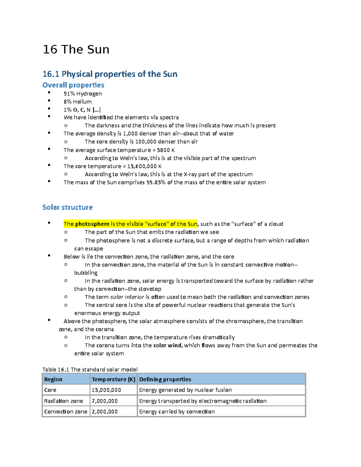 16 The Sun - 16 The Sun - 16 The Sun 16 Physical properties of the Sun ...