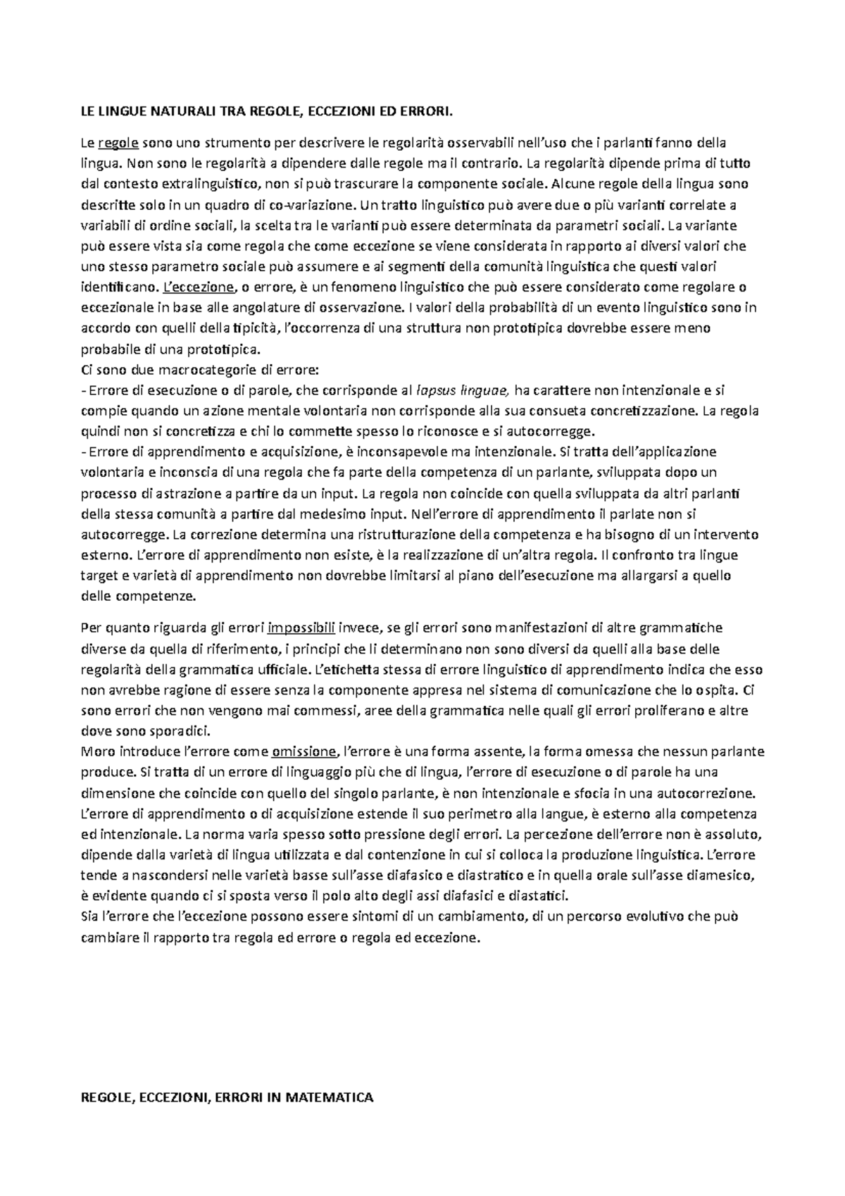 LA Grammatica E L' Errore, Nicola Grandi - LE LINGUE NATURALI TRA ...