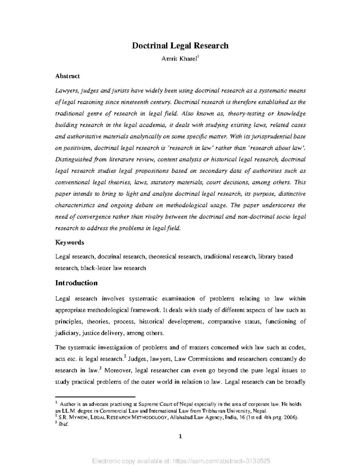 Doctrinal Legal Research - Electronic copy available at: ssrn/abstract ...