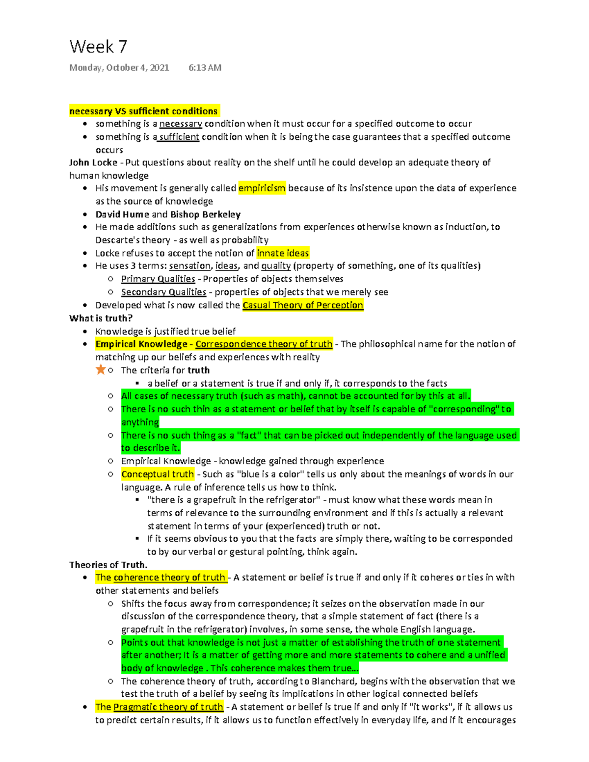 Philo notes 7 - Professor Paul Wilson - necessary VS sufficient ...