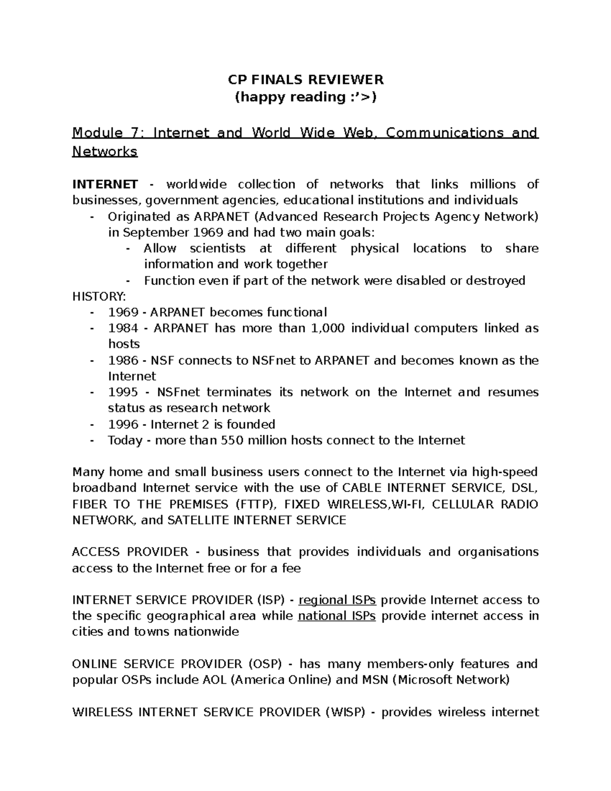 CP Finals Reviewer - CP FINALS REVIEWER (happy reading :’>) Module 7 ...