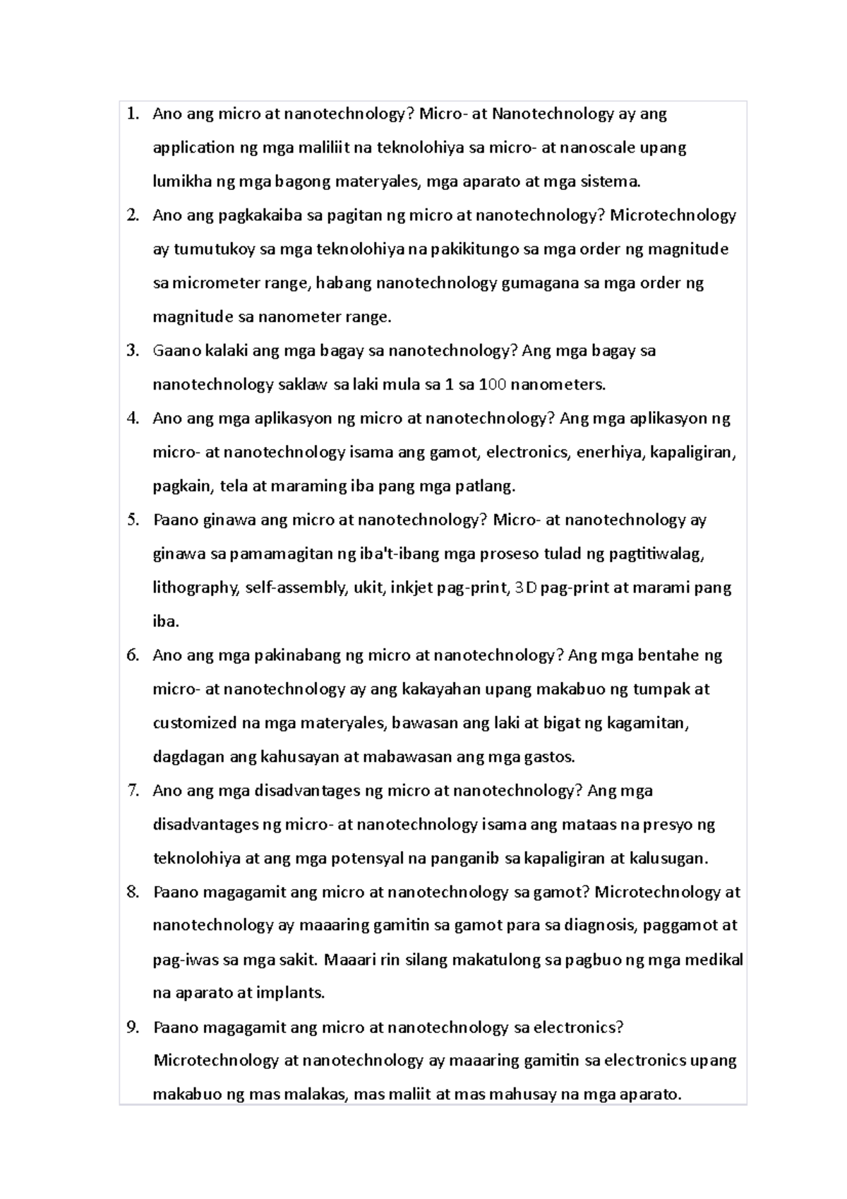 Nanotoxicologie 10 - Ano ang micro at nanotechnology? Micro- at ...