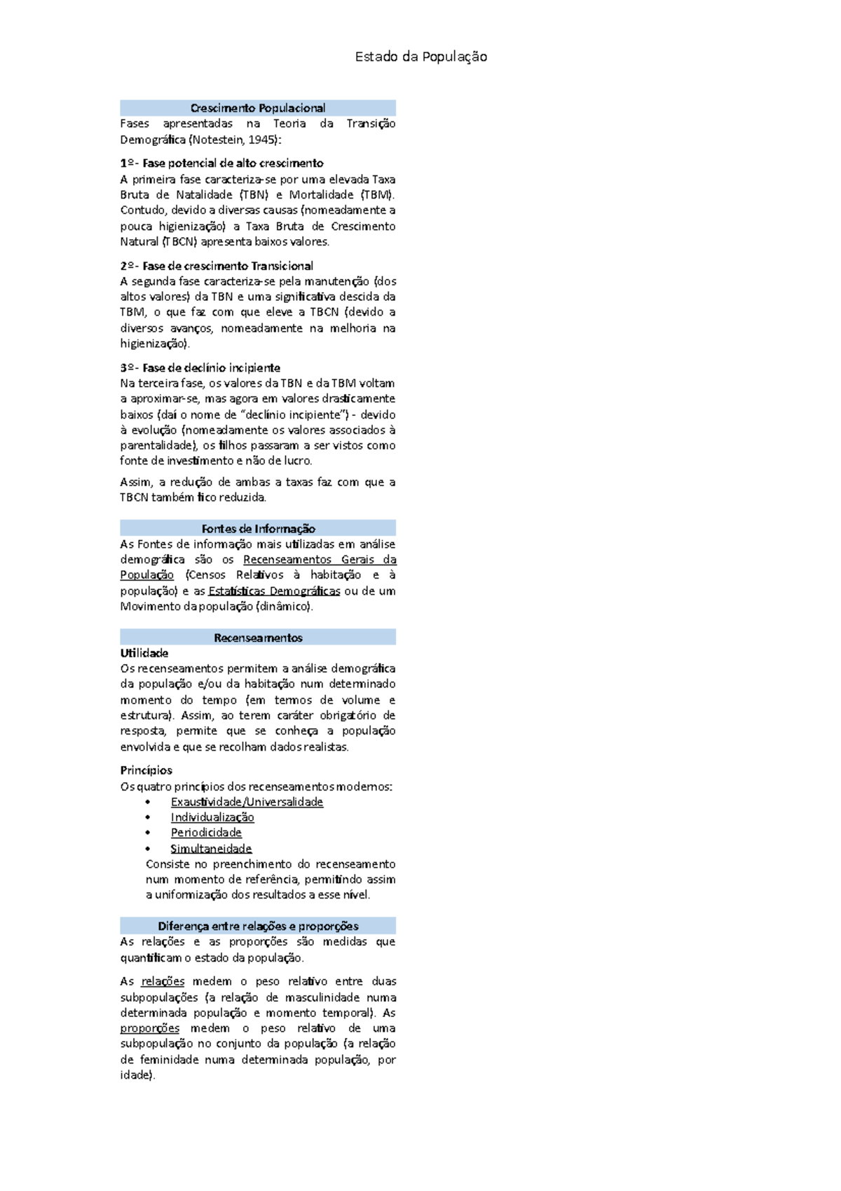 Estado da População - Estado da População Crescimento Populacional ...