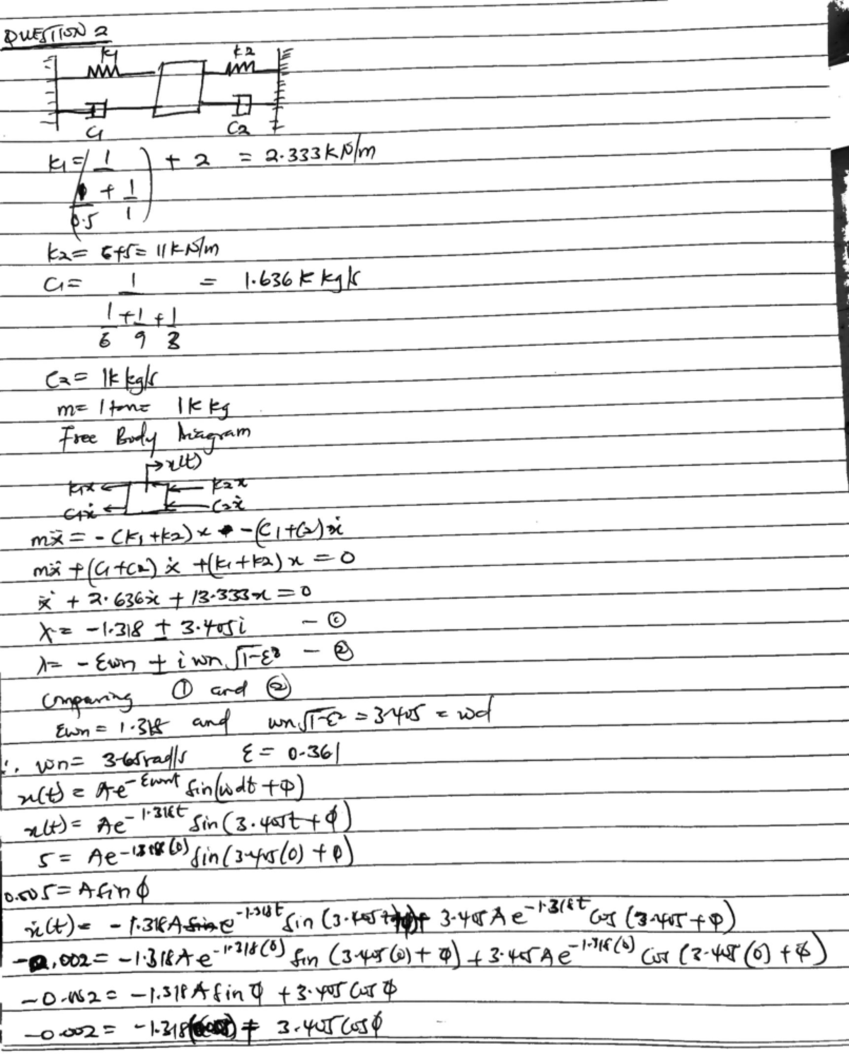 ME 362 Assignment 1 Solutions - QUESTION L. 14 K2 MM am 3 T II a C2 0 I 1 1 K kgls 14141 693 IK ...
