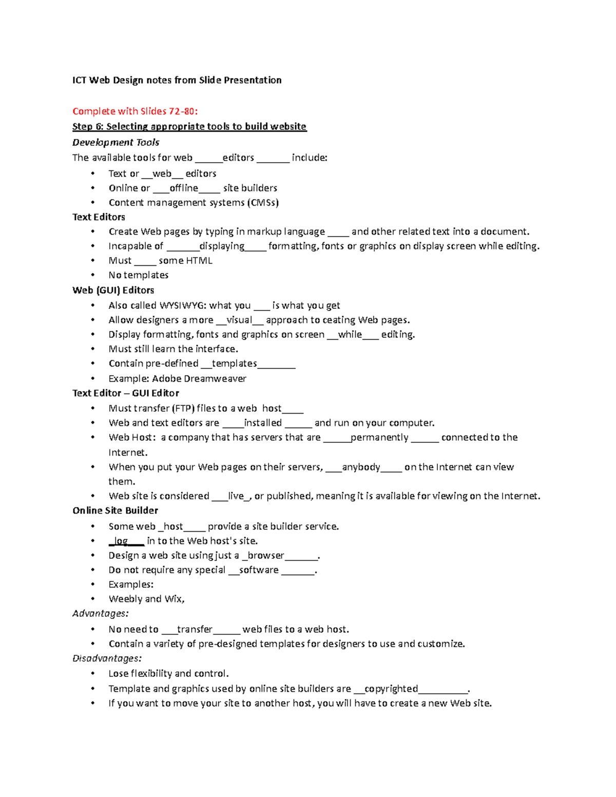 Renata Magrehbi - 6 Web Design Notes slides 72-80 for u Certify - ICT ...