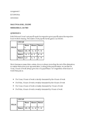 Problem set 1 corrected-1 - 1 ECON4036A: Advanced Microeconomics (Applied) Problem Set 1 – [35 ...