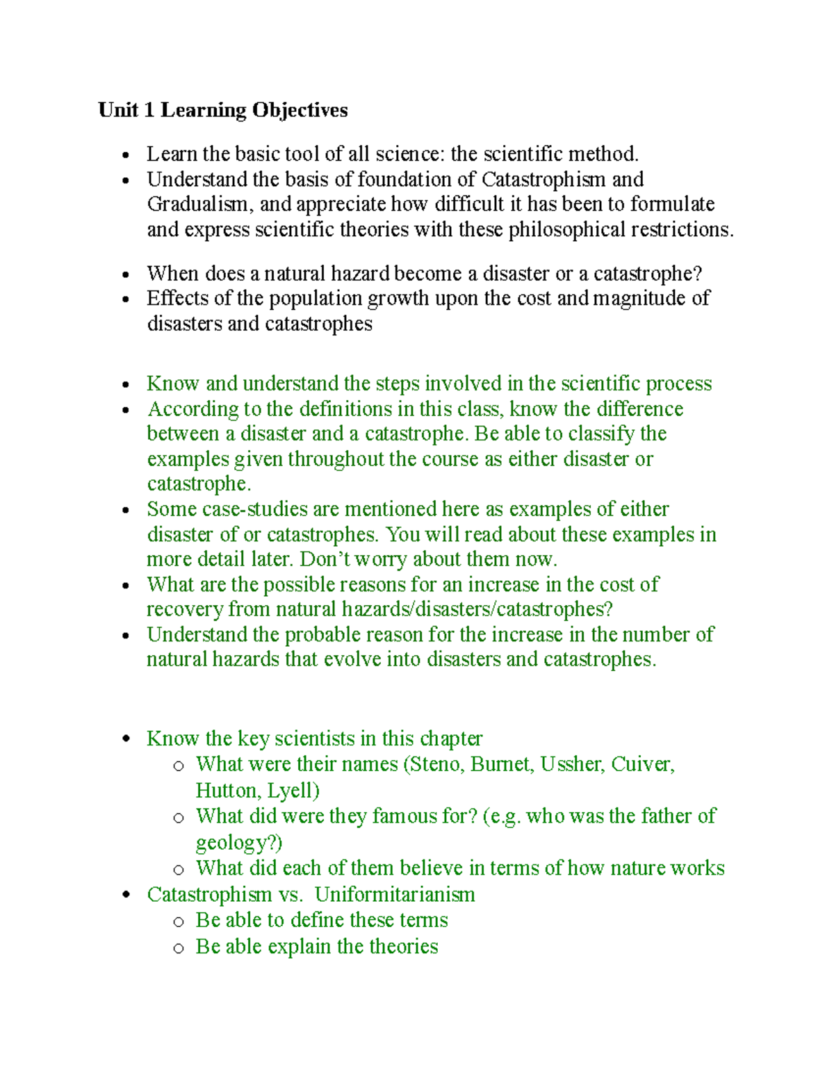 ES Midterm Outcomes - Unit 1 Learning Objectives Learn the basic tool ...