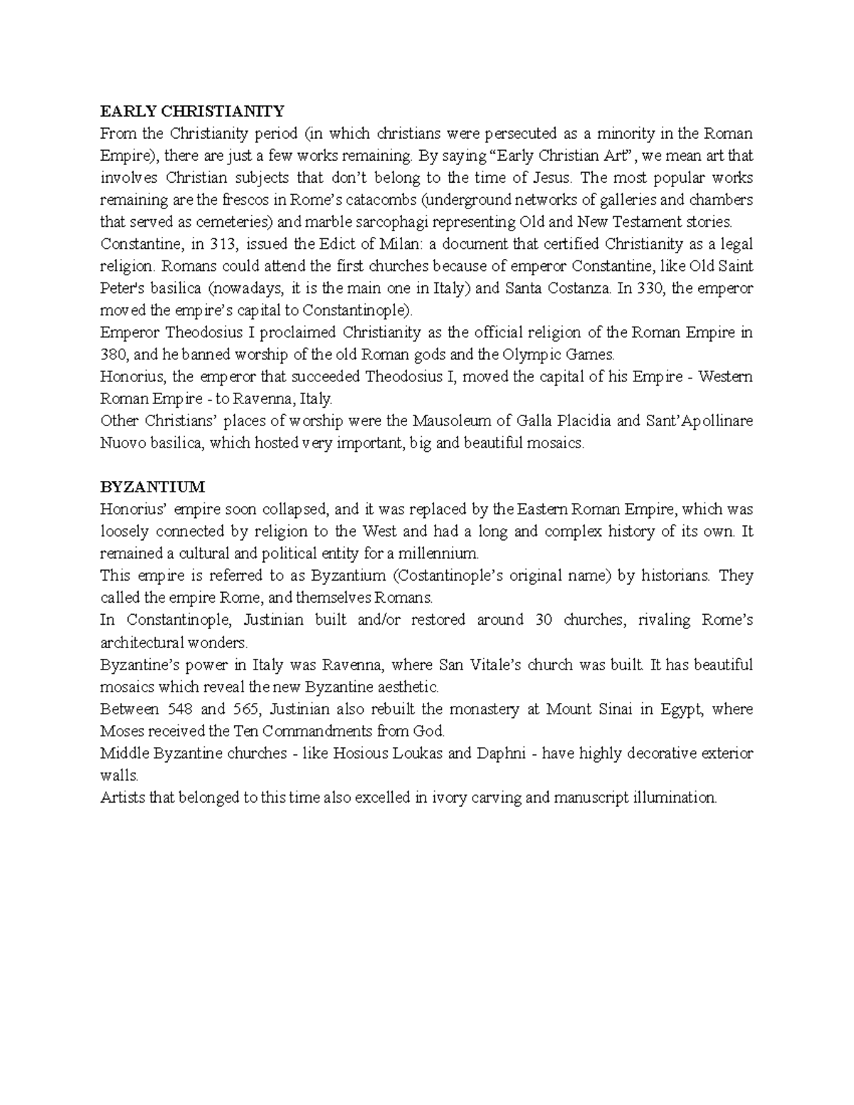 Early christianity and byzantium - EARLY CHRISTIANITY From the ...