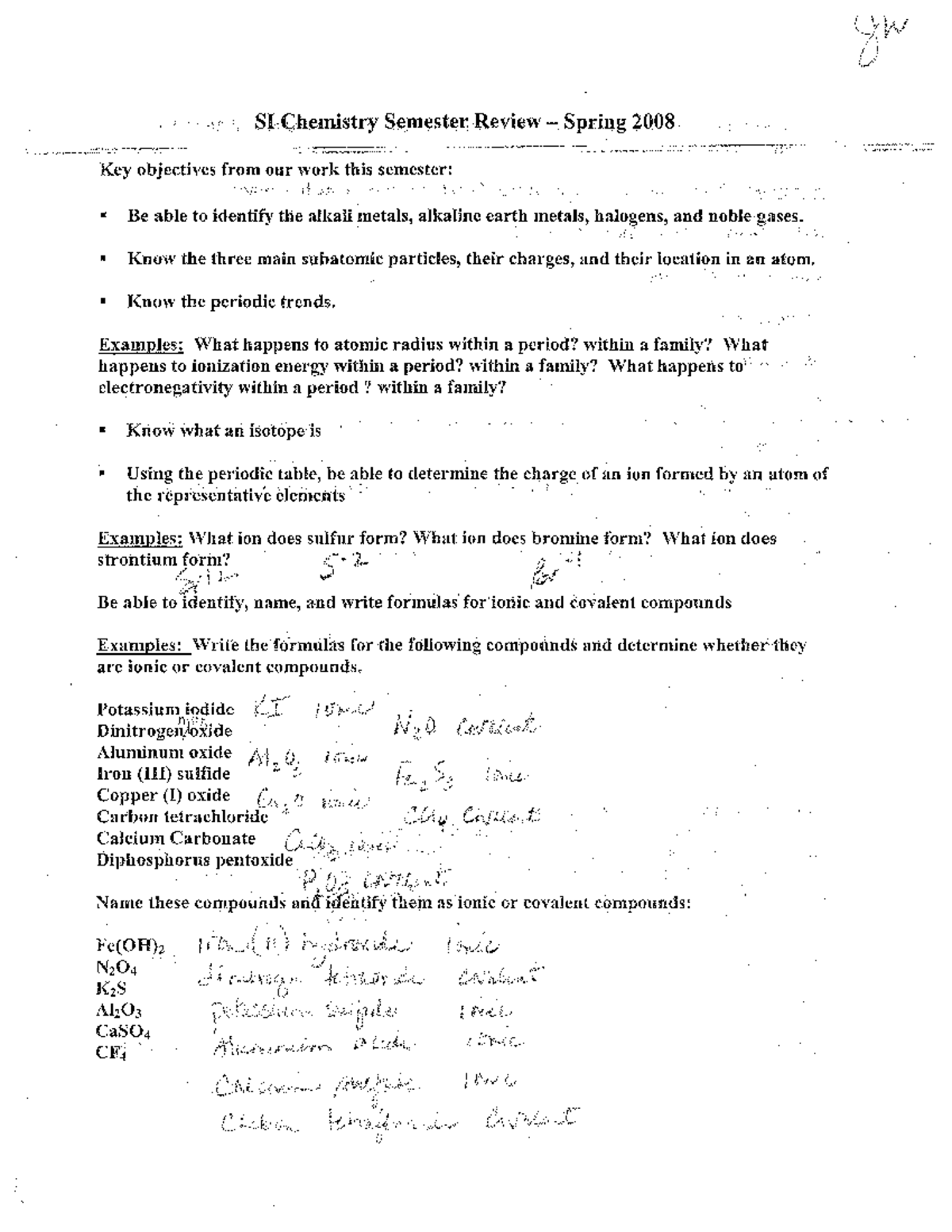 Semester Review - CHEM 101 - Illinois - Studocu