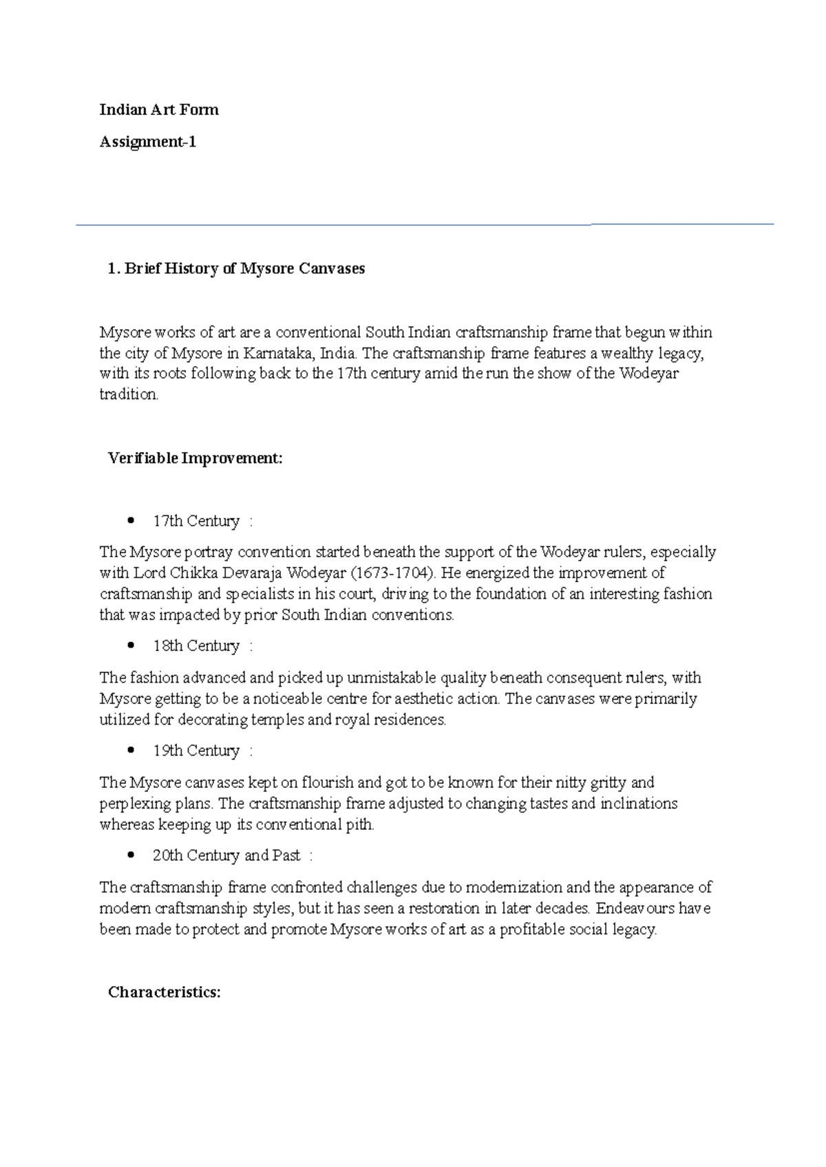 917 IAF 3 - IAF - Indian Art Form Assignment 3 3. Artistic Recreation ...