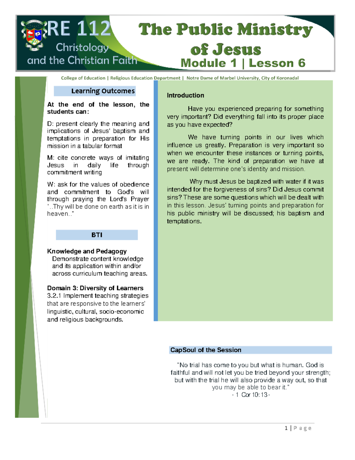 Lesson+6+Public-Ministry - At the end of the lesson, the students can ...