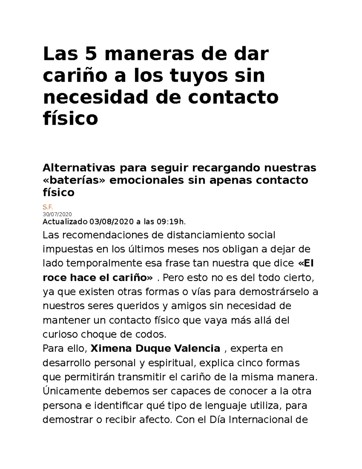 TEMA AMOR Y Amistad - Las 5 maneras de dar cariño a los tuyos sin ...