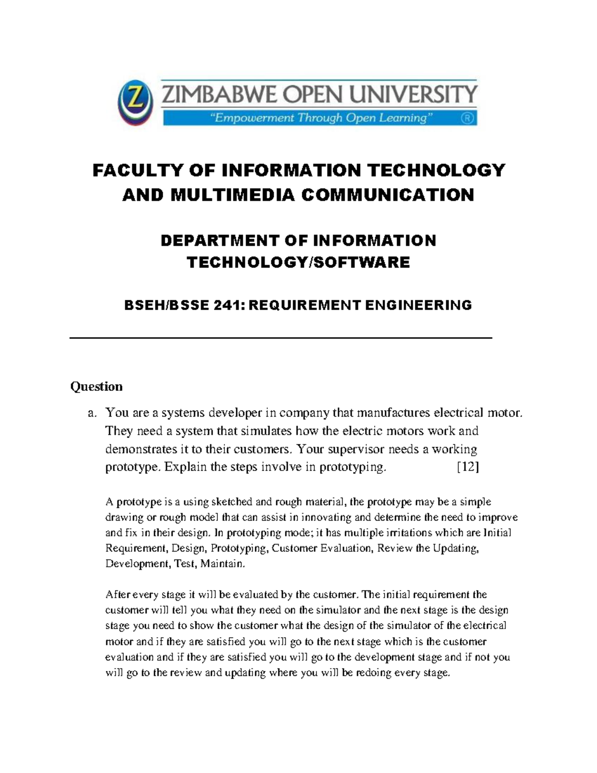Requirement Engineering Assignment 1 - FACULTY OF INFORMATION TECHNOLOGY AND MULTIMEDIA - Studocu
