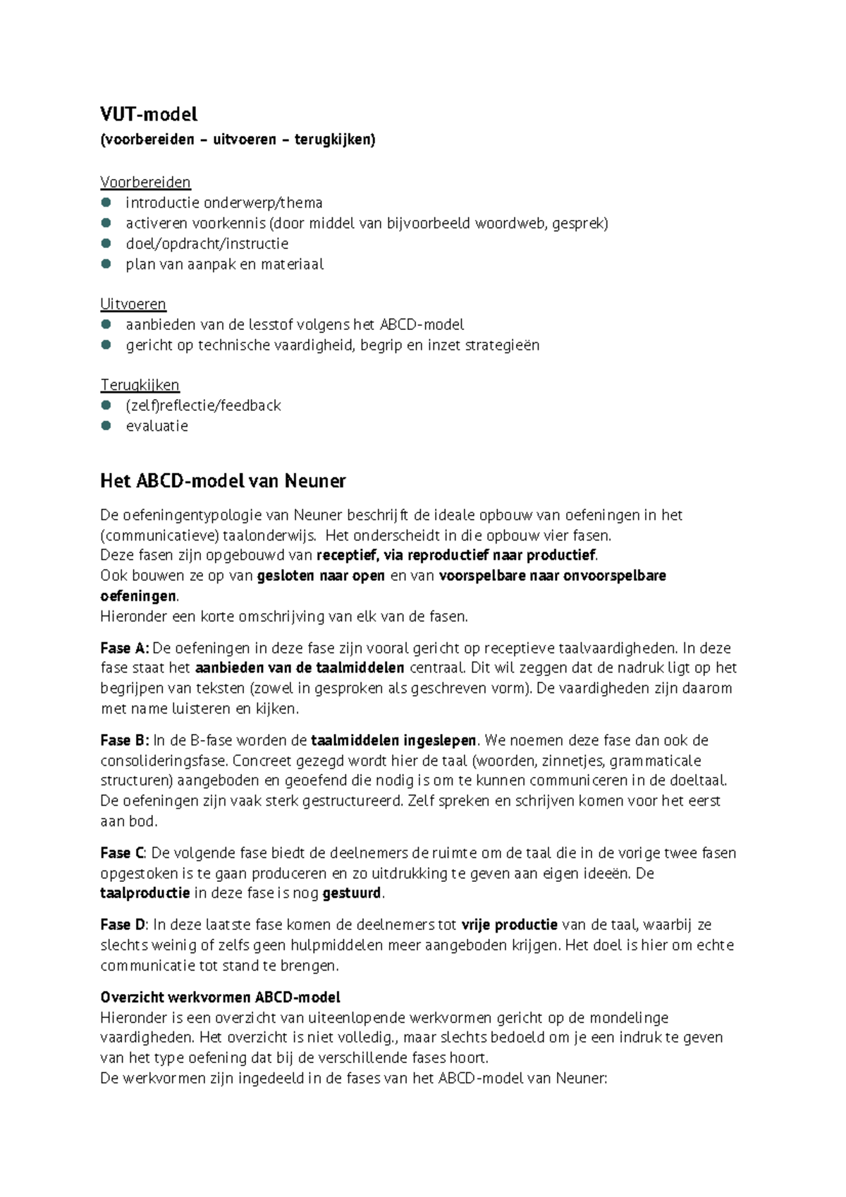 ABCD-model - VUT- en ABCD-model voor onderwijs aan Internationale ...
