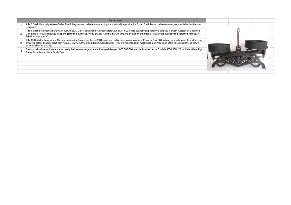 Test Logika Dasar - test aja - Pertanyaan 1 Ada 2 Buah Variabel yaitu A ...