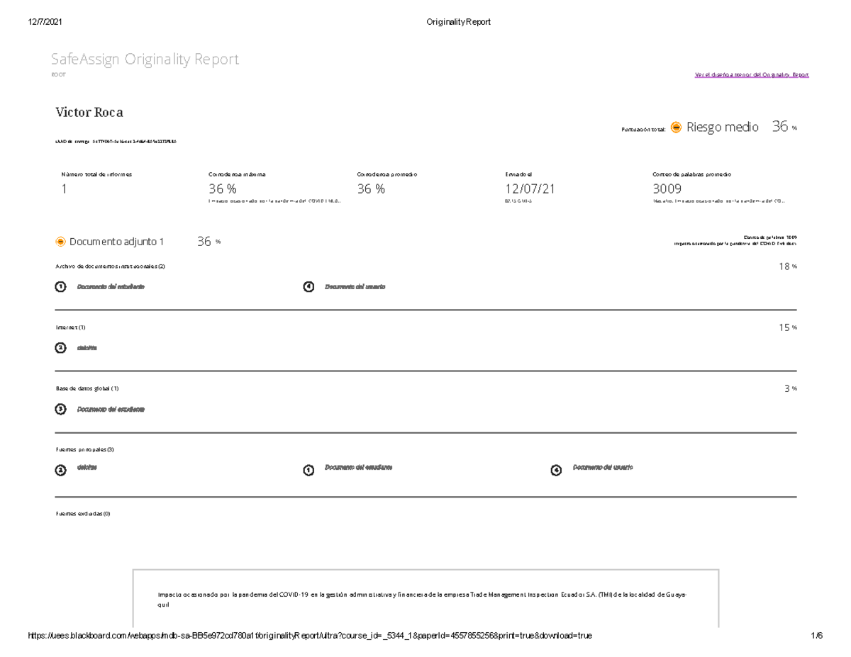 Originality Report TMI - 18 % 15 % 3 % SafeAssign Originality Report ...