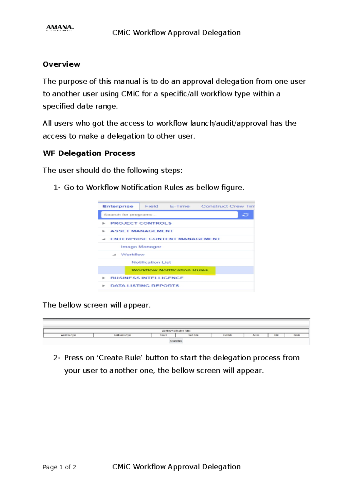 End User Manual - CMi C Workflow Approval Delegation Steps - CMiC Workflow Approval Delegation ...