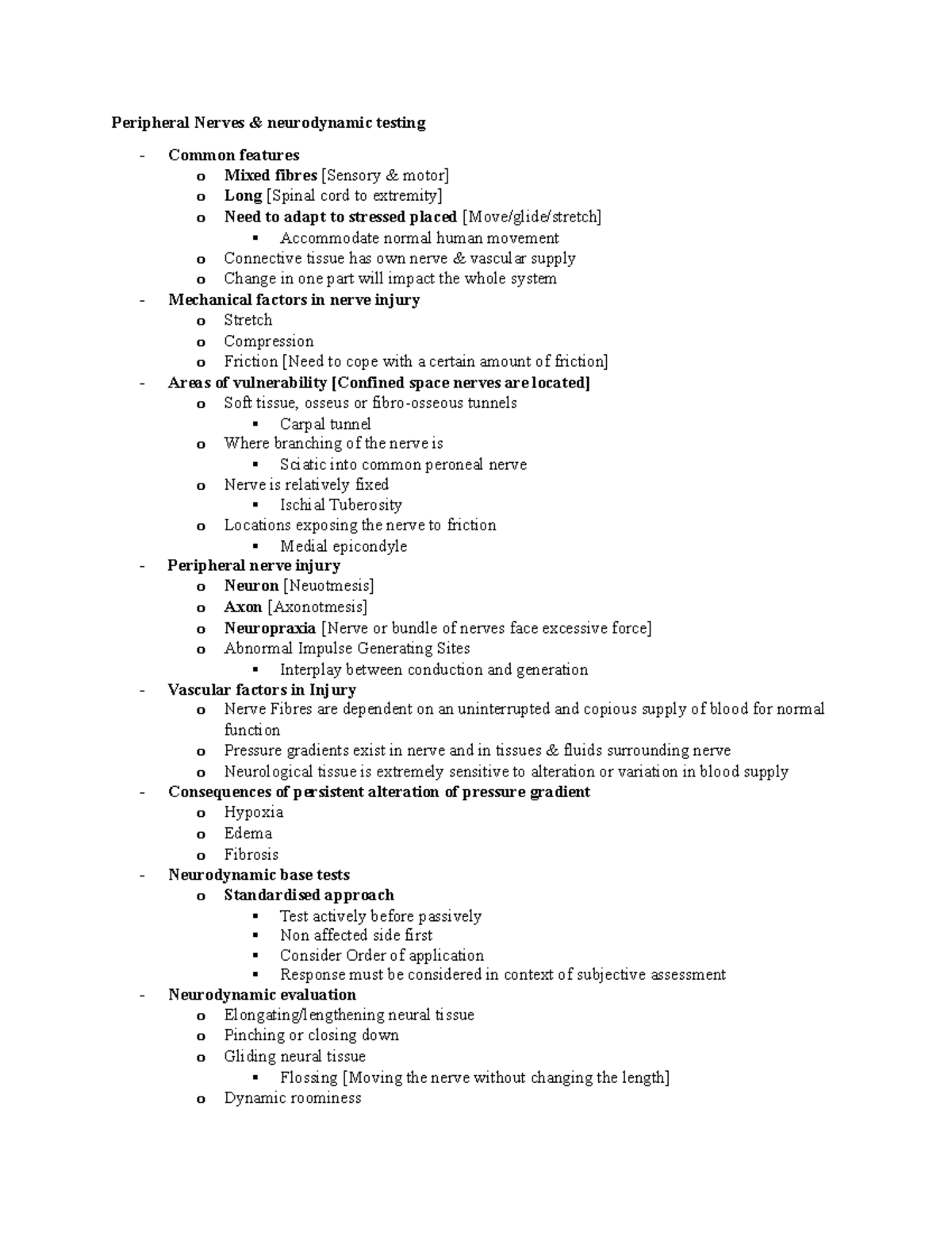 Peripheral Nerves And Neurodynamic Testing Peripheral Nerves